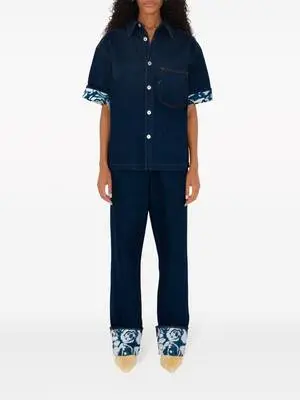 Burberry Heavyweight Logo-patch Denim Shirt