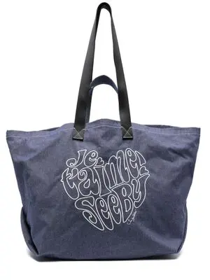 See By Chloé Large 'je T'aime' Denim Tote Bag