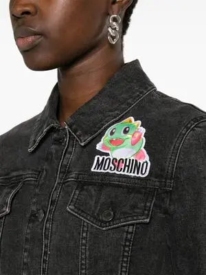Moschino Cartoon-appliqué Cropped Denim Jacket