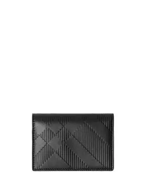 Burberry Check-pattern Leather Cardholder - Black
