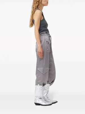 GANNI 40mm Metallic Western Boots - Silver