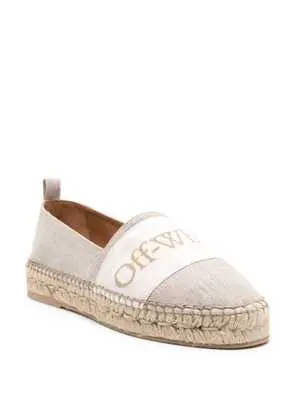 Off-White Bookish Linen Espadrilles - Neutrals