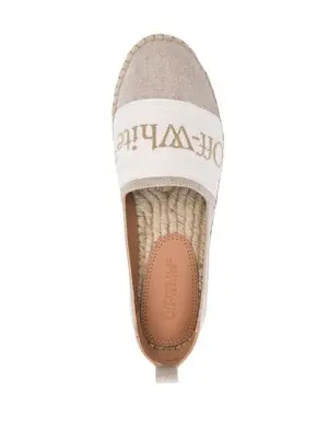 Off-White Bookish Linen Espadrilles - Neutrals