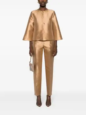 Alberta Ferretti Cropped Satin Jacket - Gold