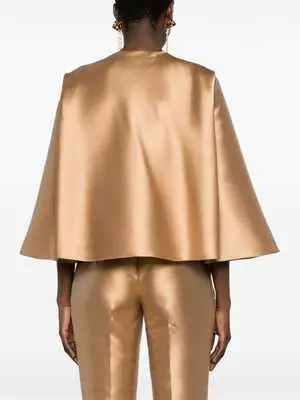 Alberta Ferretti Cropped Satin Jacket - Gold