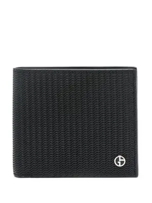 Giorgio Armani Wavy-embossed Bi-fold Wallet - Black