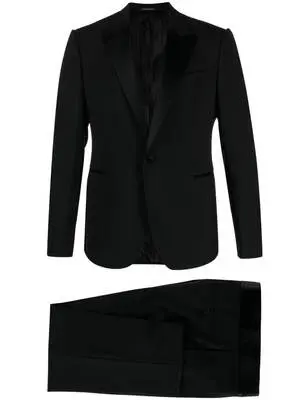 Emporio Armani Single-breasted Tailored Suit - Black