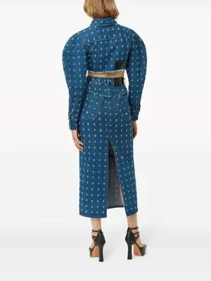 Nina Ricci Distressed Cropped Denim Jacket