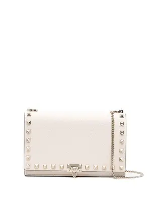 Valentino Garavani Rockstud Leather Crossbody Bag - Neutrals