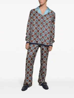 Dolce & Gabbana Geometric-print Silk Shirt - Red
