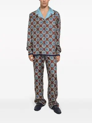 Dolce & Gabbana Geometric-print Silk Shirt - Red