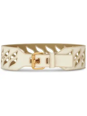 Etro Perforated Cotton-canvas Belt - White