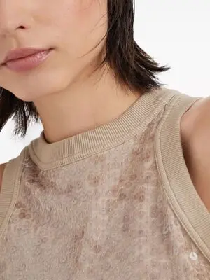 Brunello Cucinelli Sequined Cotton Tank Top - Neutrals