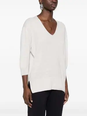 Agnona Knitted V-neck Top