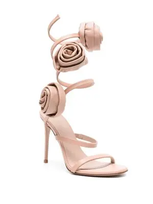 LE SILLA Rose 110mm Spiral-design Sandals - Neutrals