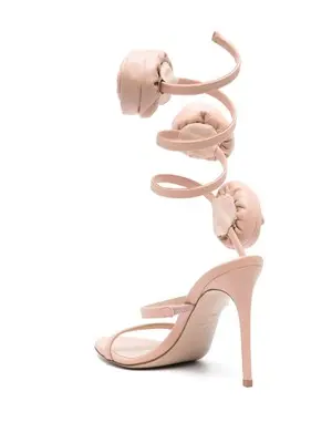 LE SILLA Rose 110mm Spiral-design Sandals - Neutrals