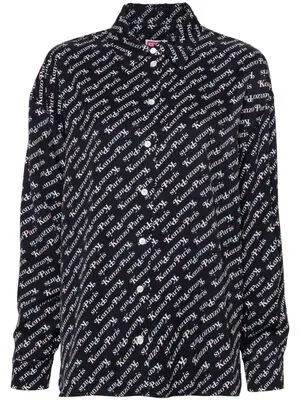 Kenzo Verdy Monogram-print Shirt - Blue