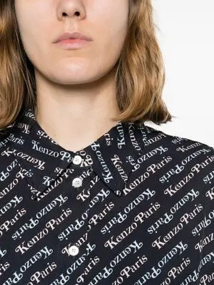 Kenzo Verdy Monogram-print Shirt - Blue