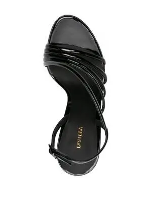 LE SILLA Scarlet 105mm Patent-leather Sandals - Black