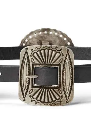 Polo Ralph Lauren Western-style Engraved Buckle Belt - Black