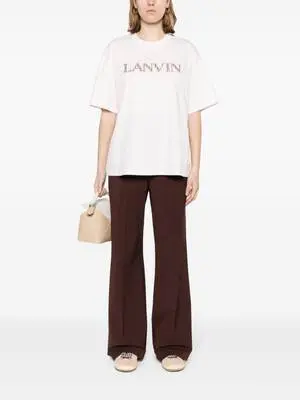 LANVIN Logo-patches Cotton T-shirt
