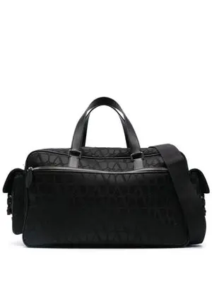 Valentino Garavani Toile Iconographe Canvas Duffle Bag - Black