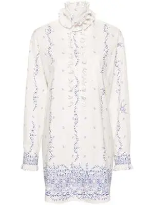 Philosophy Di Lorenzo Serafini Floral-print Shirt Dress - Neutrals