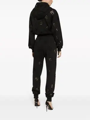 Dolce & Gabbana Dna Logo-perforated Cotton-blend Hoodie