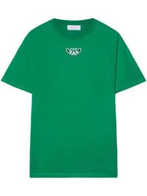 Off-White Bandana Arrow Cotton T-shirt - Green