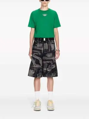 Off-White Bandana Arrow Cotton T-shirt - Green