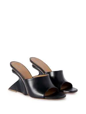 Off-White Jug Leather Wedge-heel Sandals - Black