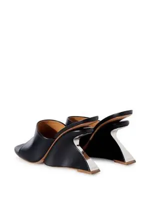 Off-White Jug Leather Wedge-heel Sandals - Black