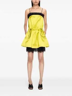 Off-White Lace-trim Duchess Satin Weave Minidress