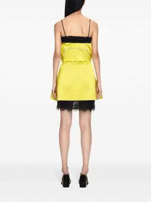 Off-White Lace-trim Duchess Satin Weave Minidress
