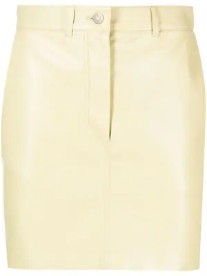 Nanushka Miray Faux-leather Mini Skirt - Yellow
