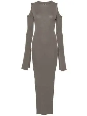 Rick Owens Lido Cape Virgin Wool Maxi Dress - Grey