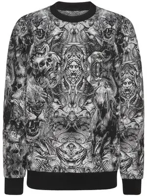Philipp Plein Tattoo-jacquard Crew-neck Jumper
