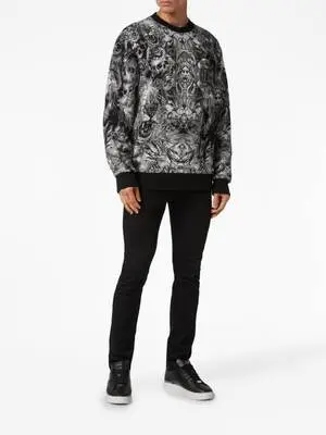 Philipp Plein Tattoo-jacquard Crew-neck Jumper