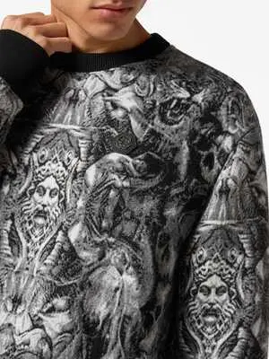 Philipp Plein Tattoo-jacquard Crew-neck Jumper