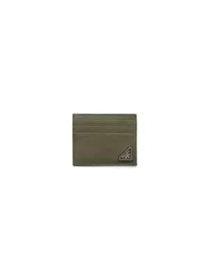 Prada Saffiano Leather Card Holder - Green