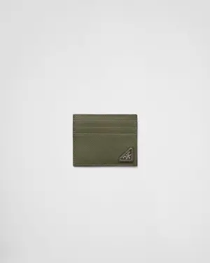 Prada Saffiano Leather Card Holder Loden Green