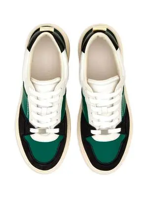 FERRAGAMO Dennis Panelled Sneakers - Green