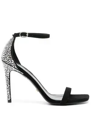 STUART WEITZMAN Nudistcurve Royale Rhinestone-embellished Sandals - Black