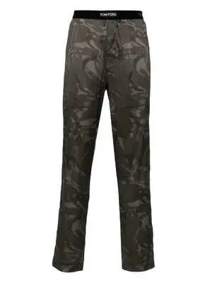 TOM FORD Camouflage Satin Pajama Pants - Green