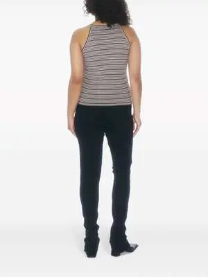 Filippa K Monogram-embroidered Striped Tank Top - Brown