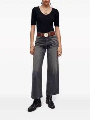 RE/DONE Scoop-neck Cotton Top - Black