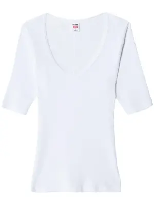 RE/DONE Scoop-neck Cotton T-shirt - White