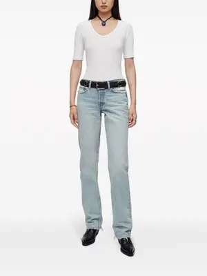 RE/DONE Scoop-neck Cotton T-shirt - White