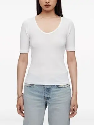 RE/DONE Scoop-neck Cotton T-shirt - White