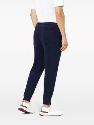 Brunello Cucinelli Ribbed-knit Cotton-blend Track Pants